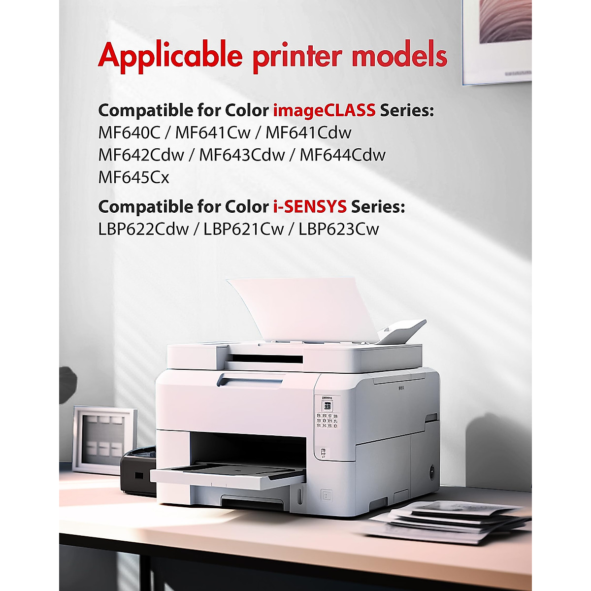 054H Toner Cartridge Set 2 Black 054 | Replacement for Canon 054H Toner, Compatible with Canon Color imageCLASS MF642Cdw Toner Cartridges, MF644Cdw, MF641Cdw, MF644Cdw, LBP622Cdw Laser Printer 2 Pack