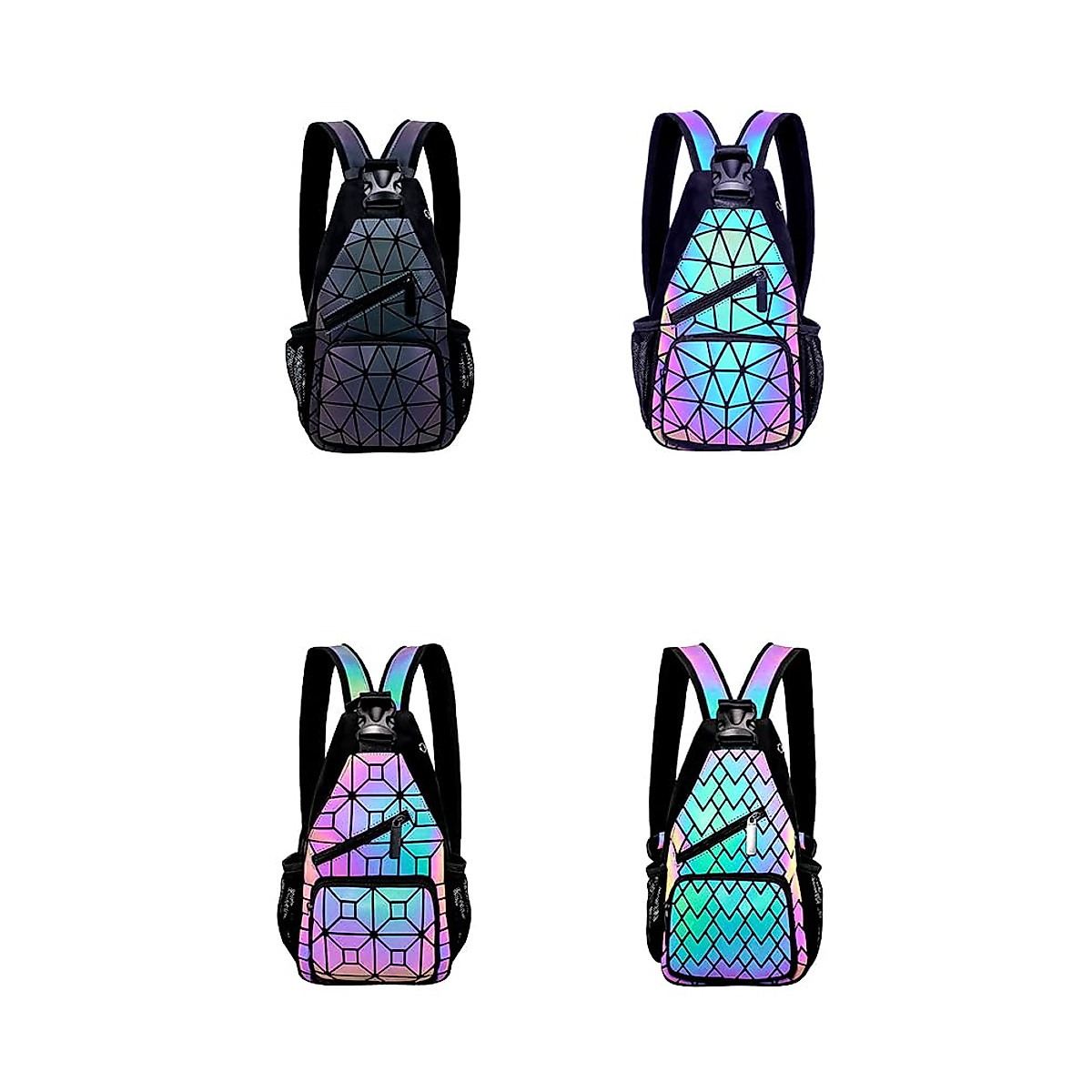 Chic Boutique De Mode Geometric Luminous Purses Handbags Holographic Crossbody Shoulder Bag (Backpack 3)