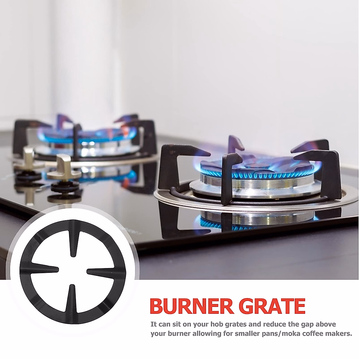 OSALADI Accessories Coffee Pot 4pcs Non Cast Iron Stove Trivets for Kitchen Wok Support Ring Cooktop Range Pan Holder Stand Stove Rack Pot Holder for Stove Metal