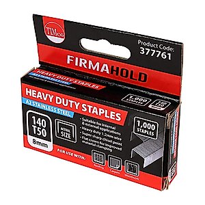 TIMCO 377761 Heavy Duty Chisel Point A2 Stainless Steel Staples-8mm Staples