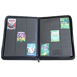 TURKRA Classical 504 Pockets Black Crocodile Pattern Leather Cover Card Binder, Premium 9-Pocket Card Album for collectible trading cards and sports cards