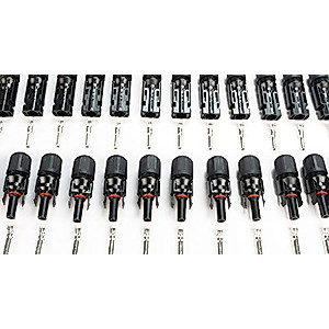 TEMCo Solar Panel Connector (30A 1-Male 1-Female Set) PV Cable Wire Qty:20