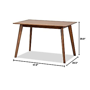 Baxton Studio Maila Dining Tables, Walnut Brown