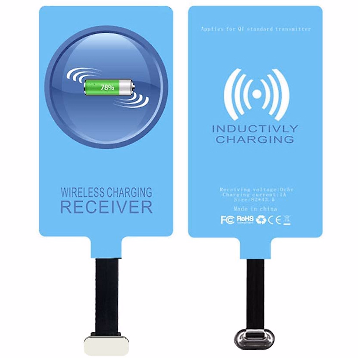 IVY QI Wireless Charging Receiver Adapter with Fast&Smart Microchip Technology for Samsung Galaxy A11/A21/A51/A71/A12/A02s/A32/A52/A31 Type-C