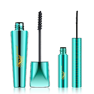2pcs Mascara Lash 4D Mascara Waterproof Fiber Mascara Liquid Lash Mascara Thick Eyelash Long Lasting Smudge-Proof with 360 Degrees Spiral Brush (Black Set)