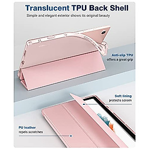 TiMOVO for Galaxy Tab A8 Case 2021/2022 10.5 Inch SM-X200/ SM-X205, Slim Soft TPU Translucent Frosted Back Protective Cover Shell with Auto Wake/Sleep Feature for Samsung A8 Tablet, Pink