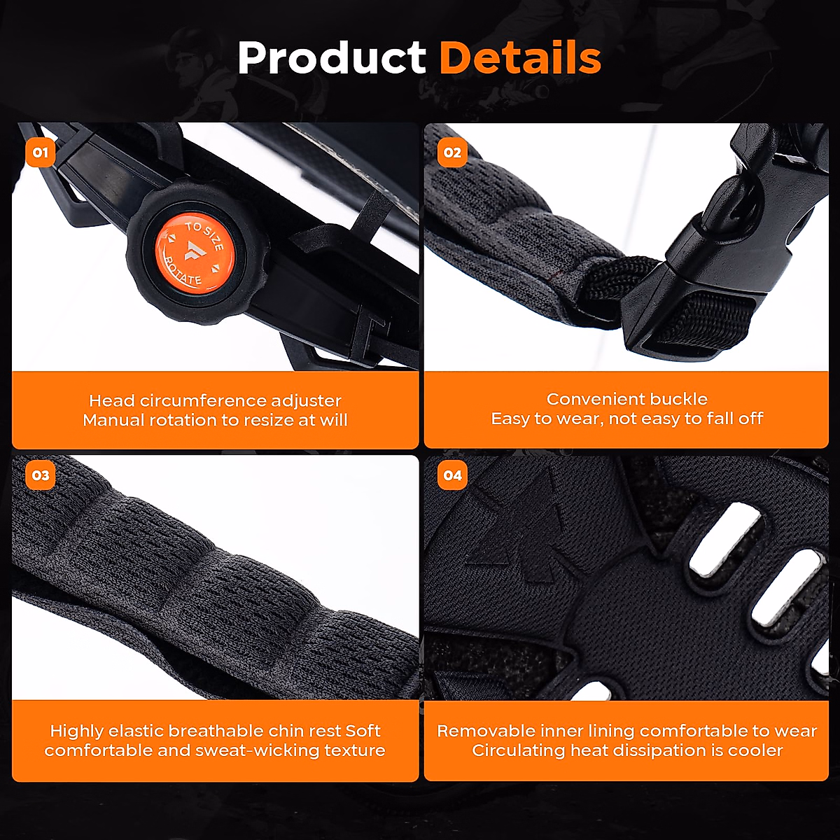 Smart Bike Helmet for Adult, Helmet with Camera(32GB TF Card Included), Helmet Video Recorder with Security Lights for Safe Riding，Motorcycle Helmet，tachograph