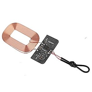 DIY Qi Wireless Charging Receiver Module Ultra Thin Wireless Charging Receiver Module Circuit Board Coil Charger, 5V 1A, Plug and Play