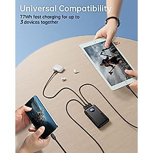 Coolreall Small Power Bank 20000mAh, 22.5W PD & QC4.0 Fast Charging Portable Charger, Compact External Battery USB C Input/Output with LED Display for iPhone Samsung Huawei Xiaomi AirPods etc