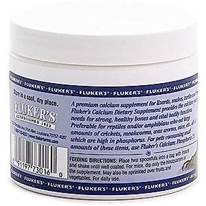 DBDPet Fluker's Reptile Calcium Supplement Without Vitamin D3 4oz - Includes Attached Pro-Tip Guide