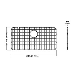 Kraus Stainless Steel BG3117 Bottom Grid for KD1US33B Kitchen Sink, 28 5/8" x 14 3/8" x 3/8"