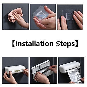 KinAndKen Wall Mounted Trash Bags Holder Storage Box Multi-Purpose Garbage Bag Dispenser Storage Box for Bathroom Kitchen