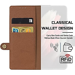 Vitodo for Galaxy Z Fold 3 Case with S Pen Holder, Magnetic Detachable Genuine Leather Wallet Phone Case 2 Card Solt with 2 Stylus Storage Protection Flip Case for Samsung Galaxy Z Fold 3 5g (Brown)