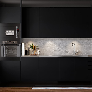 CRE8TIVE Black Wallpaper Peel and Stick Modern 24"x118" Wide Self Adhesive Matte Black Contact Paper for Countertops Waterproof Decorative Thick Black Vinyl Roll for Kitchen Bedroom Walls Cabinets