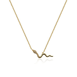 MTMY Gold Pendant Necklace for Women 14K Gold Plated Snake/Butterfly/Bee/Hummingbird Animal Necklace Dainty Necklace Simple Delicate Jewelry