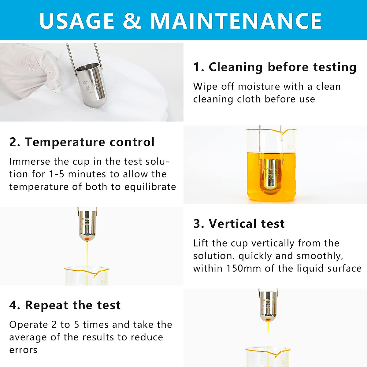 GELTTULU Zahn Cup Immersion Viscosity Cup,#1 to #5 Dip Type 44ml Stainless Steel Viscometer Flow Cup with Storage Rack for Paint, Ink, Dye, Lacquers, Food, Syrup,Oil(5 pcs）