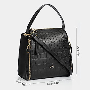 VELEZ Black Leather Purses For Women- Crossbody Bags Designer Handbags