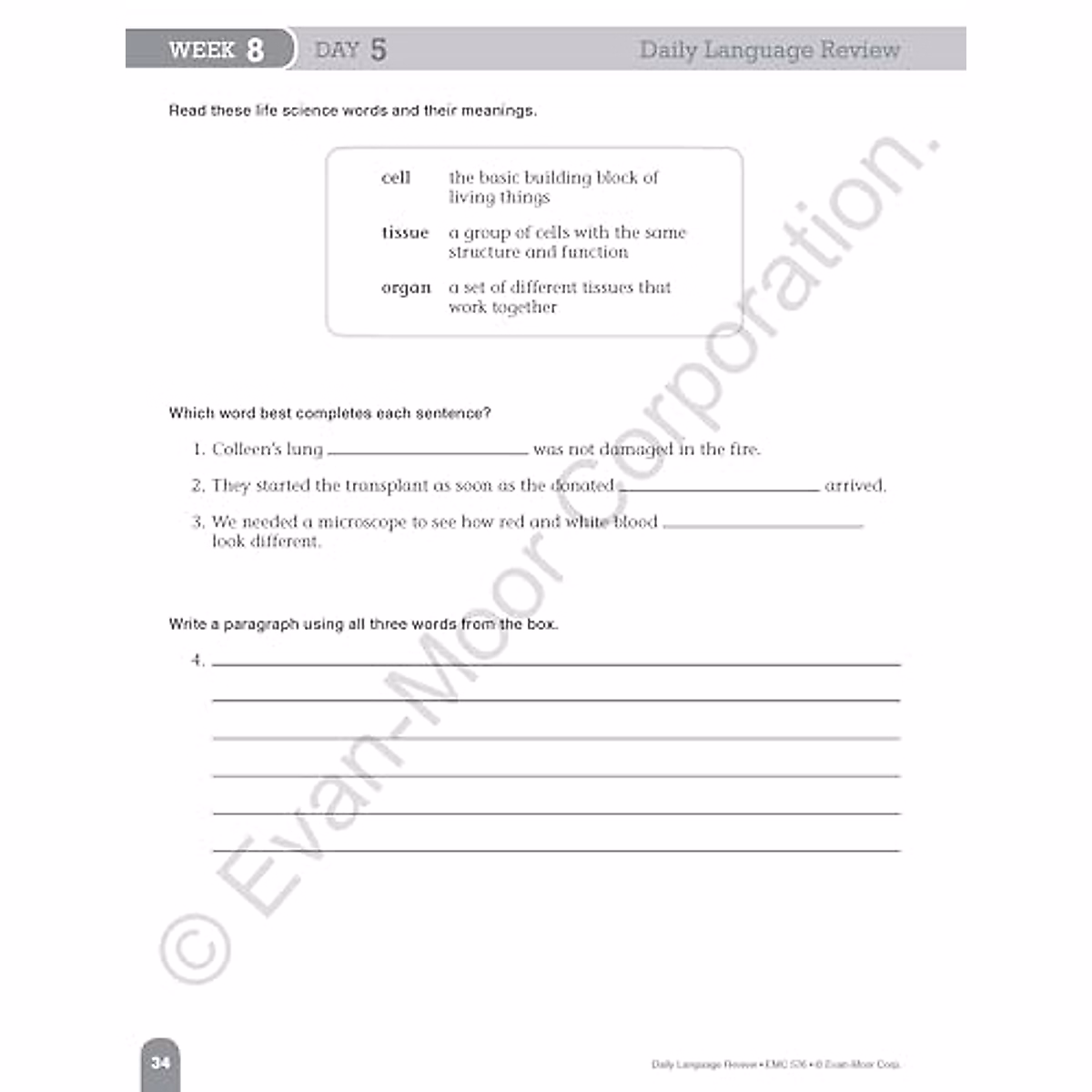 Evan-Moor Daily Language Review, Grade 6 Actvities Homeschooling & Classroom Resource Workbook, Reproducible Worksheets, Teacher Edition, Daily Practice, Skills Assessment, Grammar, Punctuation