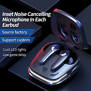 DARK WOLF True Wireless Earbuds Bluetooth 5.2 Wireless Earbuds,Touch Control with Wireless Charging Deep Bass Loud Sound Comfortable BL-F69 0