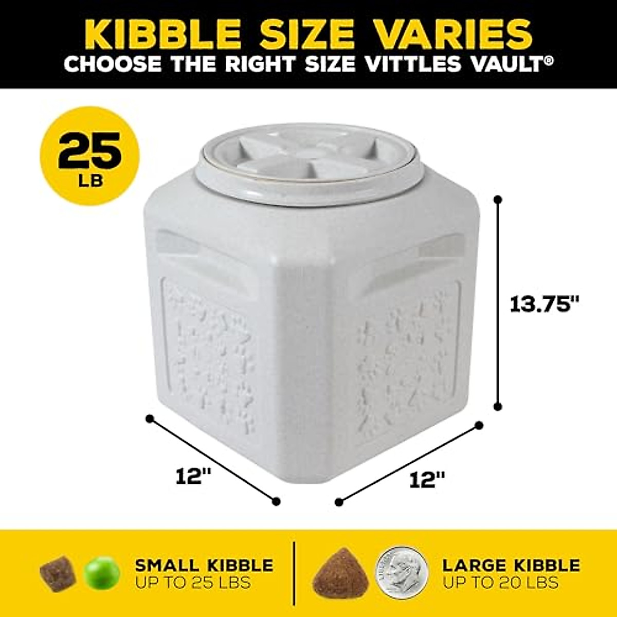 Gamma2 Vittles Vault Dog Food Storage Container, Up To 25 Pounds Dry Pet Food Storage, Made in USA
