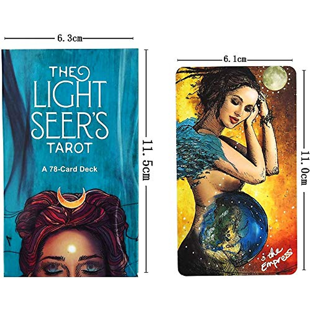 Light Seer's Oracle Tarot Cards with PDF Instructions, Family Travel Board Deck Games Guidance Divination Fate Playing 78 Cards