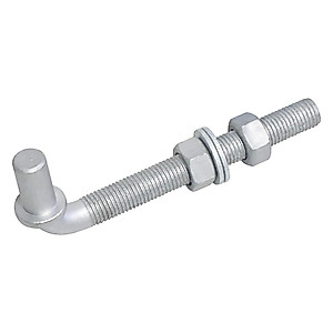 Wulankd 2Pcs 6 inch Heavy Duty J-Bolt Gate Hinge with 5/8" for Chain Link Fence, Galvanized Steel Post Gate Hinges for Farm Gate Hardware, Nuts & Washers Included