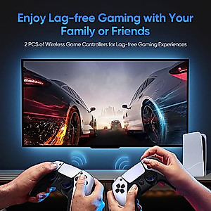 Wireless Retro Game Console, 40+ Emulators Console, Plug and Play Video Game Console, 128GB Built in 40000+ Video Games, HDMI Output, 2.4G Wireless Controllers, Great Gifts for Children and Adults