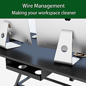 Lubvlook Standing Desk Converter, 42 x 24 Inches Height Adjustable Sit Stand Desk Riser for Dual Monitors with Drawer, Black