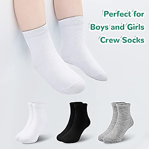 BOOPH 12 Pairs Boy Girl Athletic Crew Socks Toddler Sport Socks 4-6 Years Multi1