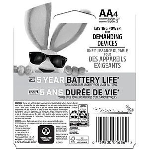 Energizer E2 Rechargeable AA Battery (2300 mAh), 1.2 Volt NiMH, 4 ct