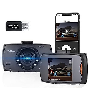 Dash Cam Front with Card Reader,X2 Dash Camera 1080P FHD 2.7 Inch Car Driving Recorder,170° Wide Angle,Car Dashcam with Parking Mode,Motion Detection,Loop Recording,Support TF 32GB Max