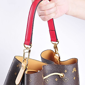 Genuine Leather Plain Strap Replacement Top Handle Leather Strap for Handbag (Red, 26 in)