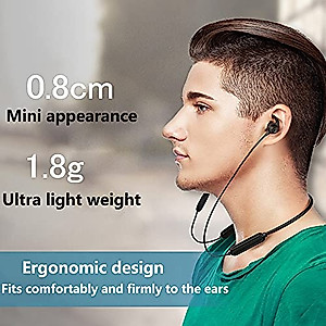 SLuB True Wireless Bluetooth Waterproof Sport HD Stereo Neckband Headphones with Mic 36H Play time Sweatproof for Cell Phone Double Battery Earbuds for iPhone/Android (Pink)