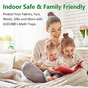 LUOJIBIE Clothes Moth Traps 5-Pack, Prime Safe Indoor Moth Traps with Pheromones for Wool Closet Carpet