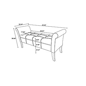 Linon Kadie Storage Wood Upholstered Bench in Gray