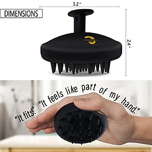 Hair & Beard Brush for Men, Silicone -Professional Beard Scrubber, Helping Beard-Shampoo Better Clean the Beard. Exfoliating Promote Beard Growth, Good Helper for Beard Oil -Black