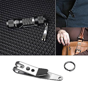 UltraTac Deep Carry Knife Pocket Clip Nano, Multi-Purpose Pocket Suspension Clips for Keys, Flashlights, Knives - Stainless Steel (2 Pack)