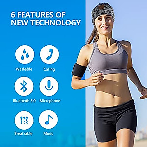 ZRUHIG Sleep Headphones Bluetooth Headband,Wireless Music Sport Headband Headphones with Ultra-Thin HD Speakers, Perfect for Side Sleeper,Running,Gift