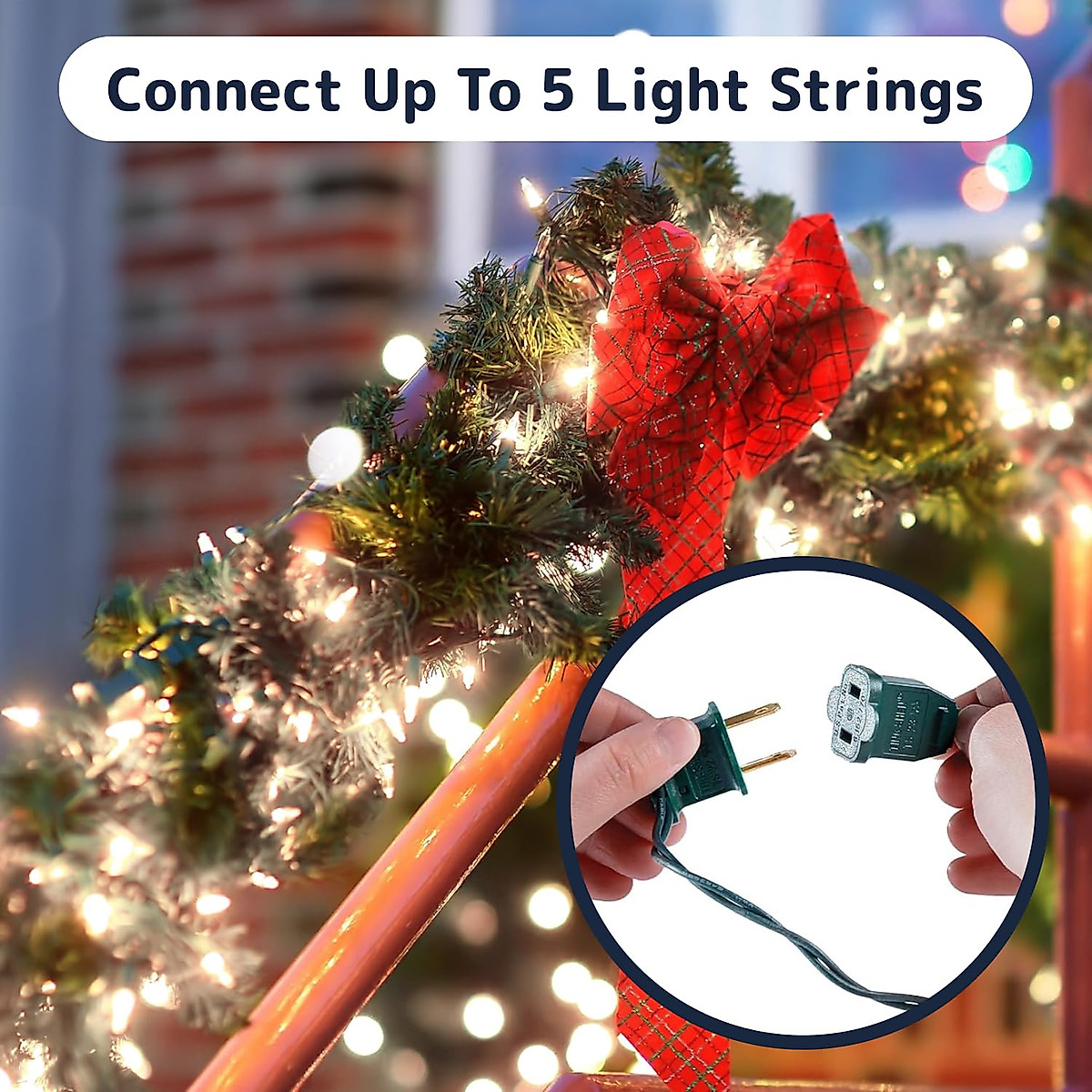 PREXTEX Christmas Lights (20 Feet, 100 Lights) - Clear White Christmas Tree Lights with Green Wire - Indoor/Outdoor Waterproof String Lights - Warm White Twinkle Lights