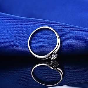 Lanmi 0.30Ct Natural Brilliant Diamond 18K White Gold Engagement Wedding Band Ring