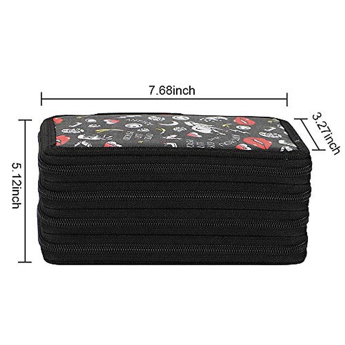 72 Slots High Capacity Zipper Pens Pencil Case