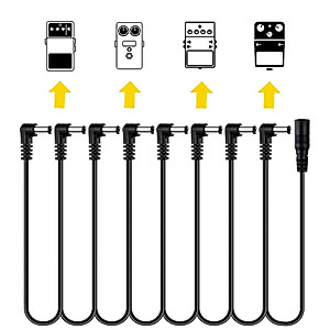 T POWER 9V 4~8 Way Daisy Chain Splitter Cord for Guitar Effect Pedal fits Zoom Roland Behringer Boss Digitech Jim Dunlop Ditto Looper PolyTune Ac Adapter Charger Power Supply