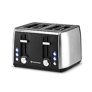 Toastmaster 4-Slice Fast Toaster, Stainless and Black, TM-49TS
