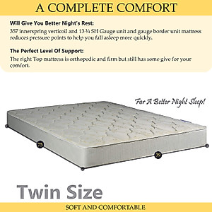 Mayton 9-Inch Gentle Firm Tight top Innerspring Mattress And 8-Inch Wood Box Spring/Foundation Set With Frame Full