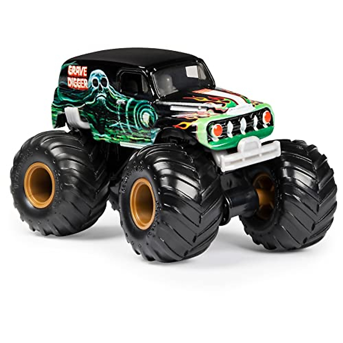 Monster Jam Grave Digger Monster Truck 5pc Value Pack: 1:64 Scale Retro Die-Cast Gift Set with Iconic Models (1982-2005) Chrome Rims and BKT Tires - Authentic Collectible for Fans & Birthday Parties