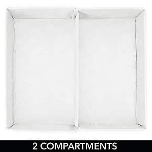 mDesign Fabric Drawer Organizer Bin Dividers for Kids/Baby Nursery Dresser, Closet, Organization - Bins Hold Clothes, Diapers, Cream, Toy, Blankets - Jane Collection, 3 Pack, Cream/Beige/White