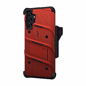 ZIZO Bolt Bundle for Galaxy A13 5G Case with Screen Protector Kickstand Holster Lanyard - Red