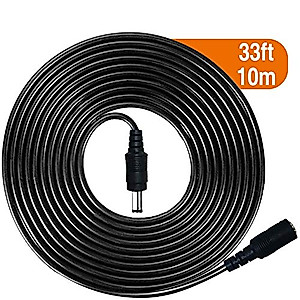 LONNKY 12V DC Extension Cord 33FT/10M,5.5mm x 2.1mm,Male to Female Power Cable,Black DC Extension Cable,Used for CCTV Security Cameras,LED Strip