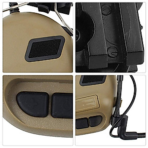 Hearing Protection Electronic Earmuffs, Helmet Microphone Tactical Headset Noise Canceling Microphone Headset for Airsoft Shooting Hunting Combats Games