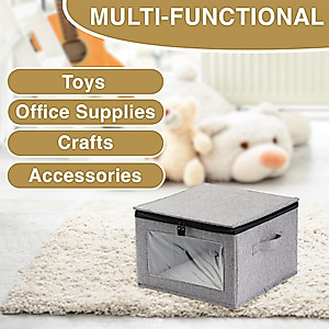 2 PACK Square China Storage Containers for Dishes, 12"x12"x8" Plate Storage, Dish Storage Containers with Lid and Handles, Heavy Duty Dinnerware Storage, Hard Shell and Stackable, 24 Felt Dividers